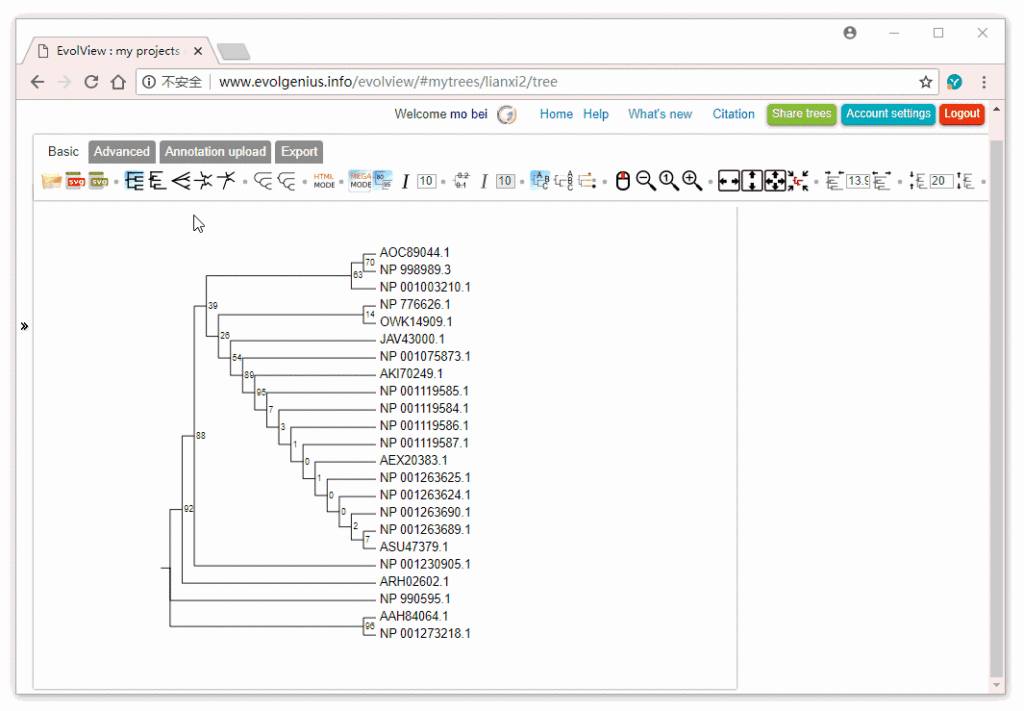 EvolView: 进化树+条形图：“组合图”的绘制 | Public Library of Bioinformatics